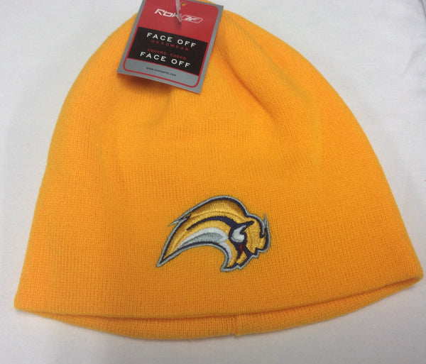 Buffalo Sabres Gold Buffaslug Reebok NHL Scully Beanie Knit Hat ...