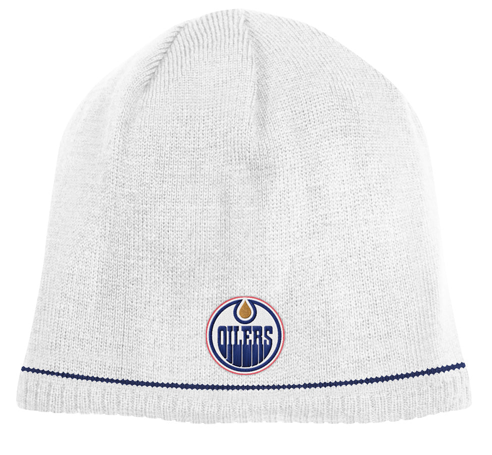 Edmonton Oilers White/Navy Reebok NHL Reversible 760 Knit Hat - Hockey ...